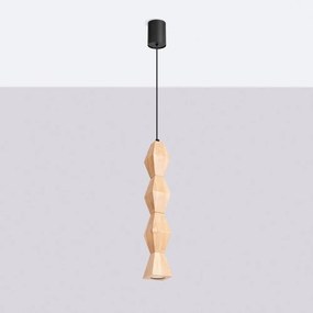 Závěsné svítidlo z bukového dřeva v přírodní barvě ø 8 cm Cubo – Sollux
