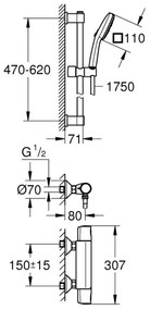GROHE 34237003 - Termostatická sprchová baterie PRECISION TREND 150 mm chrom