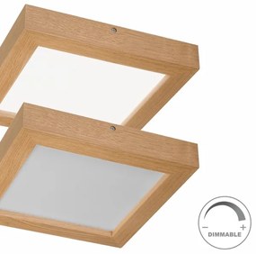 Brilagi-LED Stmívatelné svítidlo WOODY FRAME LED/24W/230V dub 30x30 cm IP44 + DO