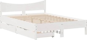 Rám postele se zásuvkami bílý 160 x 200 cm masivní borovice 3301900