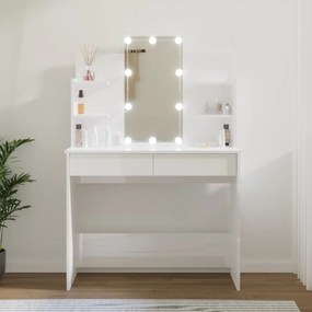 vidaXL Toaletní stolek s LED 96 x 40 x 142 cm [820489] Barva: bílá s vysokým leskem