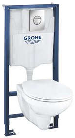 Grohe Solido - Set předstěnové instalace, klozetu Bau Ceramic a sedátka softclose, tlačítka Sail, chrom 39499000