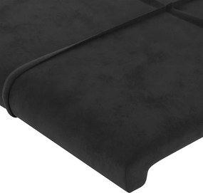Čelo postele typu ušák černé 93x16x118/128 cm samet 3119618