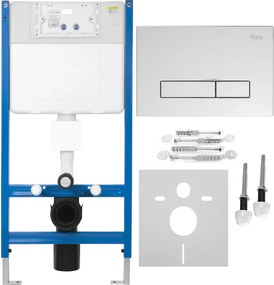 Rea Rea, Podomítkový WC systém K011A-Q + tlačítka HD Chrome, KPL-E9561