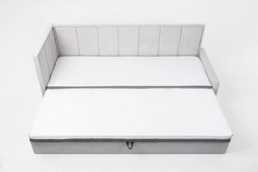 Šedá žinylková rozkládací/s úložným prostorem pohovka 214 cm Fulgeo – ELTAP