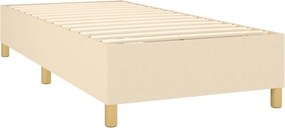 Box spring postel s matrací a LED krémová 100x200 cm textil 3139098