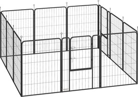 PawHut Playpen pro štěňata s 12 panely 68x100 cm - Dveře, kolíky do země, flexibilní, skládací ochranný kryt - Volný prostor, 100 cm vysoký