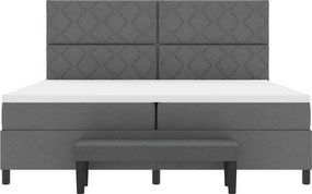 Postel s boxspringem s čelo Tmavě šedá 200 x 200 cm textil 3344171
