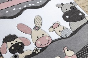 Dywany Łuszczów Dětský kusový koberec Petit Farm animals pink ROZMĚR: 180x270