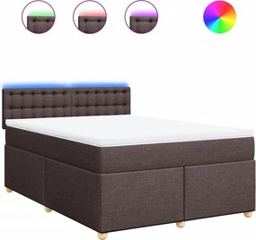 Box spring postel s matrací tmavě hnědá 160x200 cm textil 3289048