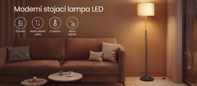 Výškově nastavitelná stojací lampa Vasagle Eupho zlatá/černá