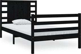 vidaXL Rám postele masivní borovice 90 x 200 cm [3104272] Barva: Černá