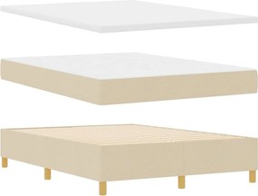 Postel s boxspringem s čelo Krémová 190 x 140 cm textil 3340751