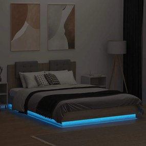Rám postele s čelem a LED osvětlením dub sonoma 120 x 200 cm 3210019