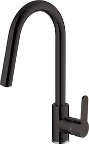 Invena Elia, stojánková dřezová baterie, černá matná, INV-BZ-89-W04-C