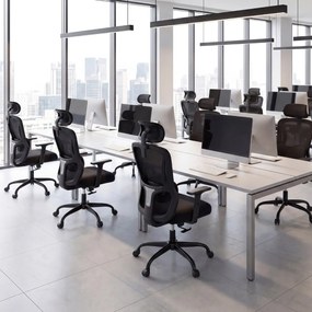 Costway Ergonomická kancelářská židle s nastavitelnou opěrkou hlavy a bederní
