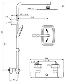 Ideal Standard Idealrain EVO JET - Sprchový systém DIAMOND s termostatickou baterií CERATHERM 100, Chrom, A6986AA