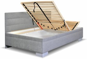 Čalouněná postel Niobe s bočním čelem a úložným prostorem, 120x210cm