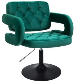 LuxuryForm DESIGN Židle ADRIA VELUR na černé kulaté podstavě - zelená