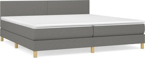 Box spring postel s matrací tmavě šedá 200x200 cm textil 3140482