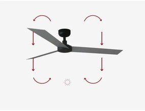 FARO 34286 - Stropní ventilátor CRUISER L černá pr. 132 cm + dálkové ovládání
