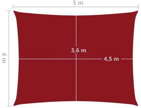 vidaXL Marketos Stínící plachta oxfordská látka obdélníková 4 x 5 m červená