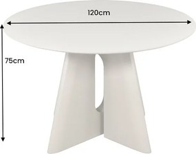 Kulatý jídelní stůl Yenibeth 120 cm šedo-béžový