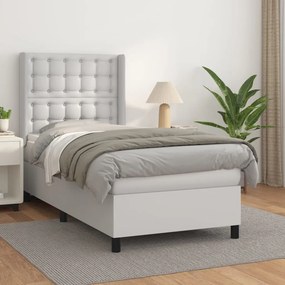 Box spring postel s matrací bílá 80 x 200 cm umělá kůže 3132466