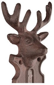 Nástěnný teploměr Deer, 22x9,5 cm, litina, hnědá