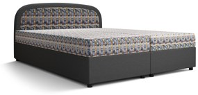 Manželská postel Boxspring 180 cm Brick Comfort (tmavě šedá + vzor pletený) (s matrací a úložným prostorem). 1055777