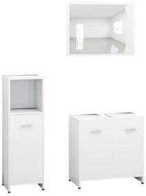 3dílný set koupelnového nábytku bílý dřevotříska - Default Title
