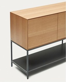 Nízká komoda v dekoru dubu v přírodní barvě 195x80 cm Vedrana – Kave Home