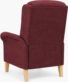 křeslo relaxační, odpočinkové, ušák, dřevo/textil, 101x95x75 cm, přírodní/vínová, Dekorino KR20260037