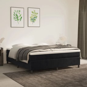 Box spring postel s matrací černá 160x200 cm samet 3144689