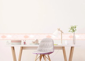 Dětská samolepící bordura na zeď Růžové Mraky | 5 m x 13.8 cm | DWBD8059