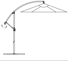 vidaXL Marketos Boční zahradní slunečník 3 m zelený