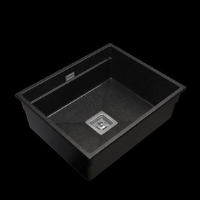 Gamma Decor 6050, 1-komorový granitový dřez 600x500x220 mm, černá skvrnitá, GMA-ZLE000109