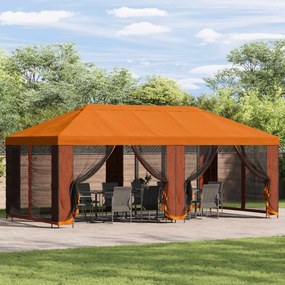 Zahradní altán se stěnami 6 x 3 m Oranžová Polyester a ocel 3376027