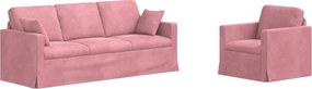 Set pohovek 2 ks Růžová samet 3407599