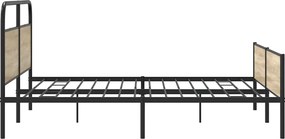 Kovový rám postele bez matrace kouřový dub 193 x 203 cm 3318682