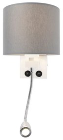 Moderní nástěnná lampa bílá se šedým odstínem - Brescia