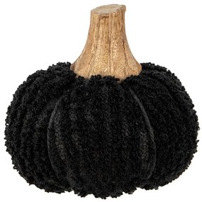 Černá látková dekorace dýně Pumpkin - Ø 9*8 cm