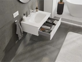 Mexen Orio, koupelnová skříňka 70 cm s umyvadlem Vela, 1 zásuvka, bílá matná, 91A10-07023-1-BF01-W23M01