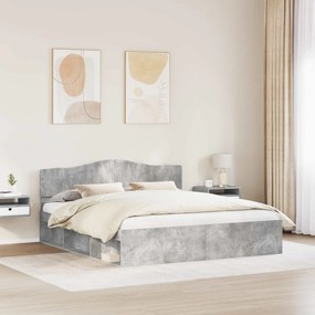 Rám postele s čelo Beton 180 x 200 cm Masivní borové dřevo 3412865