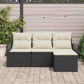 Set pohovek 4 ks Černá polyratan 3346667