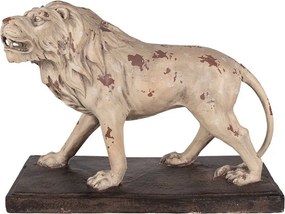 Béžová antik dekorativní socha lev Lion - 55*23*40 cm