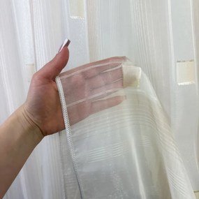 Voálová záclona SANDRA s olůvkem béžová kostka metráž Ervi 0166-01
