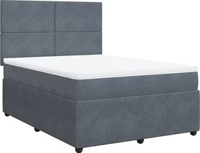 Box spring postel s matrací tmavě šedý 140 x 190 cm samet 3294629