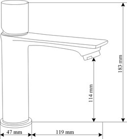 Mexen Royo One umyvadlová baterie, zlatá, 72201-50