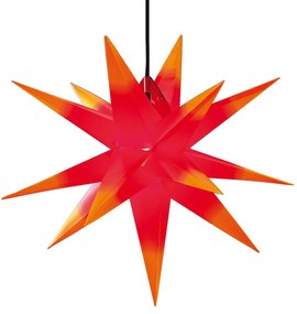Hvězda XXL venkovní, 18cípá Ø 80 cm červená/žlutá